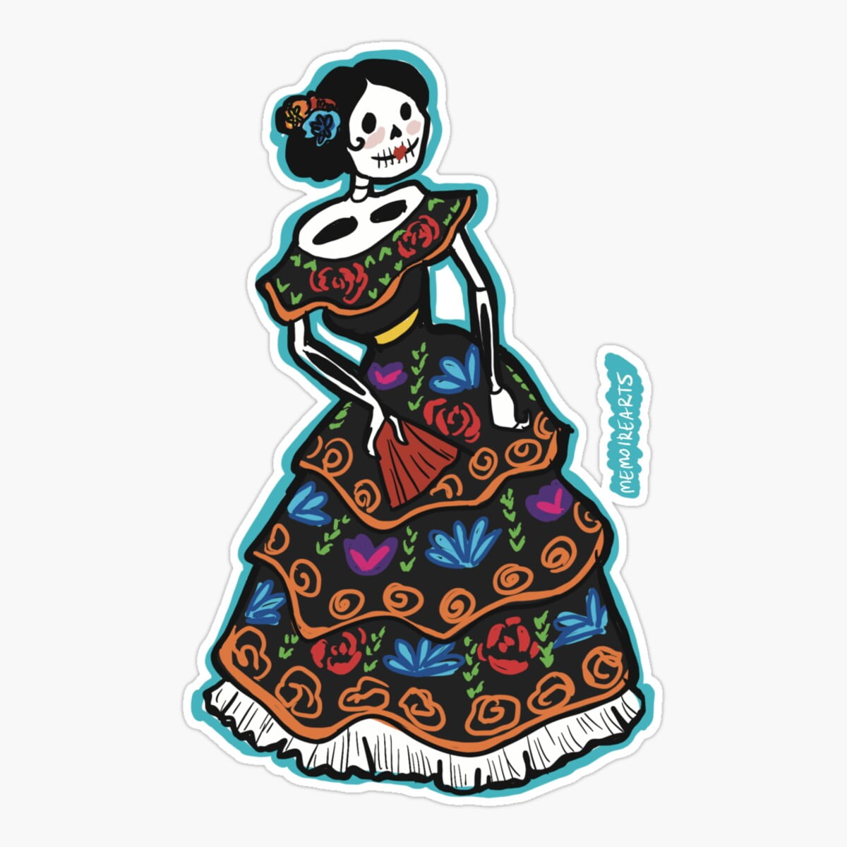 Maneki Day O The Dead Beauty - Chiapas Sticker, Phone Decal Water ...