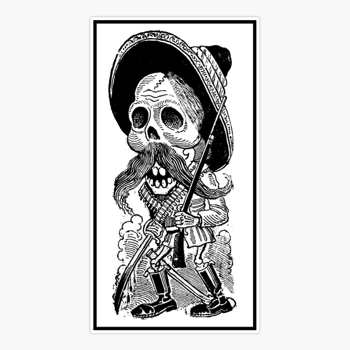 Maneki Day O The Dead Er Bandito With Mustache Er, Phone Decal Water ...