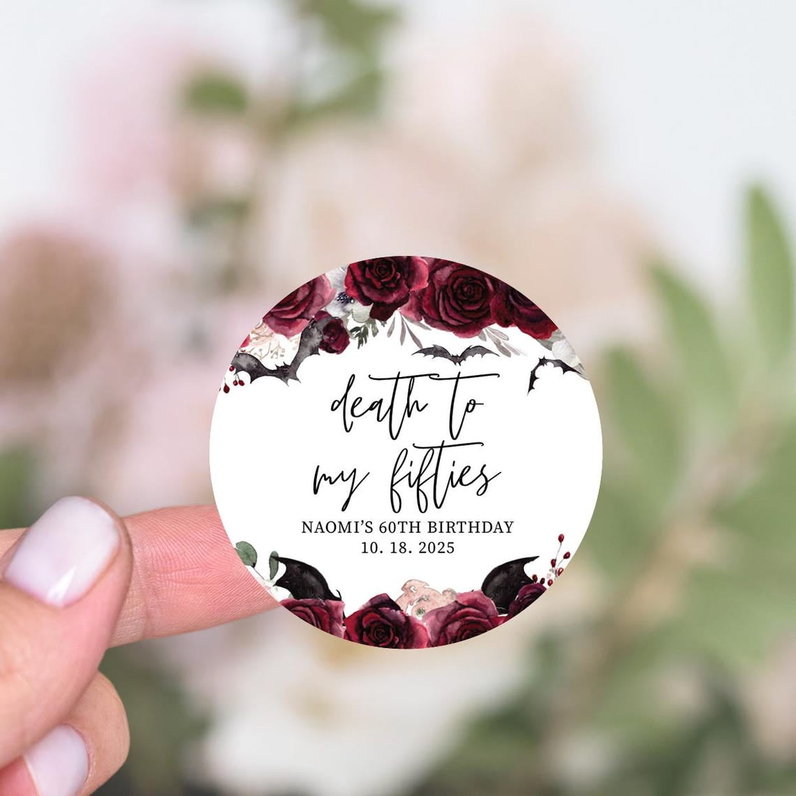 Maneki Death To My Fifties Ers, Funeral Birthday Party Favors Labels ...