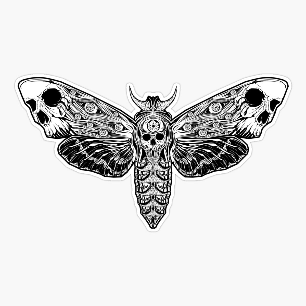Maneki Death Moth Swarm Er, Phone Decal Water Bottle Stickers Car ...