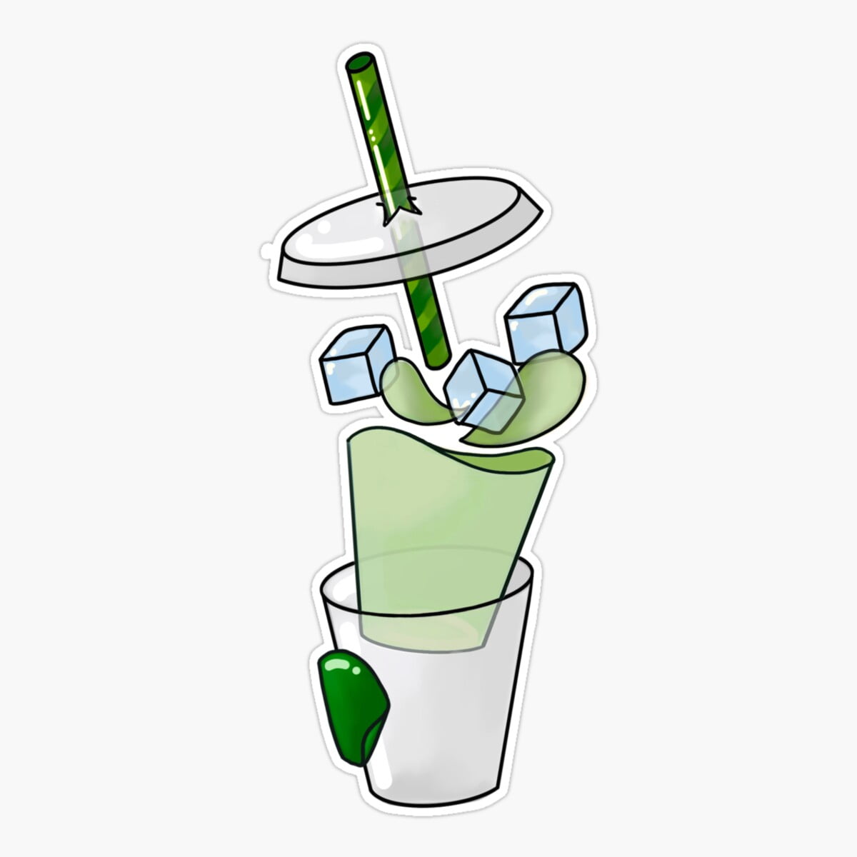 Maneki Deconstructed Iced Matcha Latte Er, Phone Decal Water Bottle ...