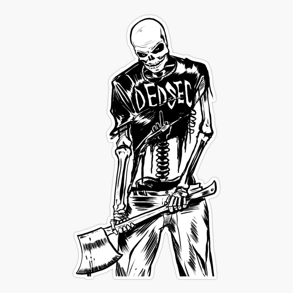 Maneki Dedsec Skeleton Er, Phone Decal Water Bottle Stickers Car Decals ...