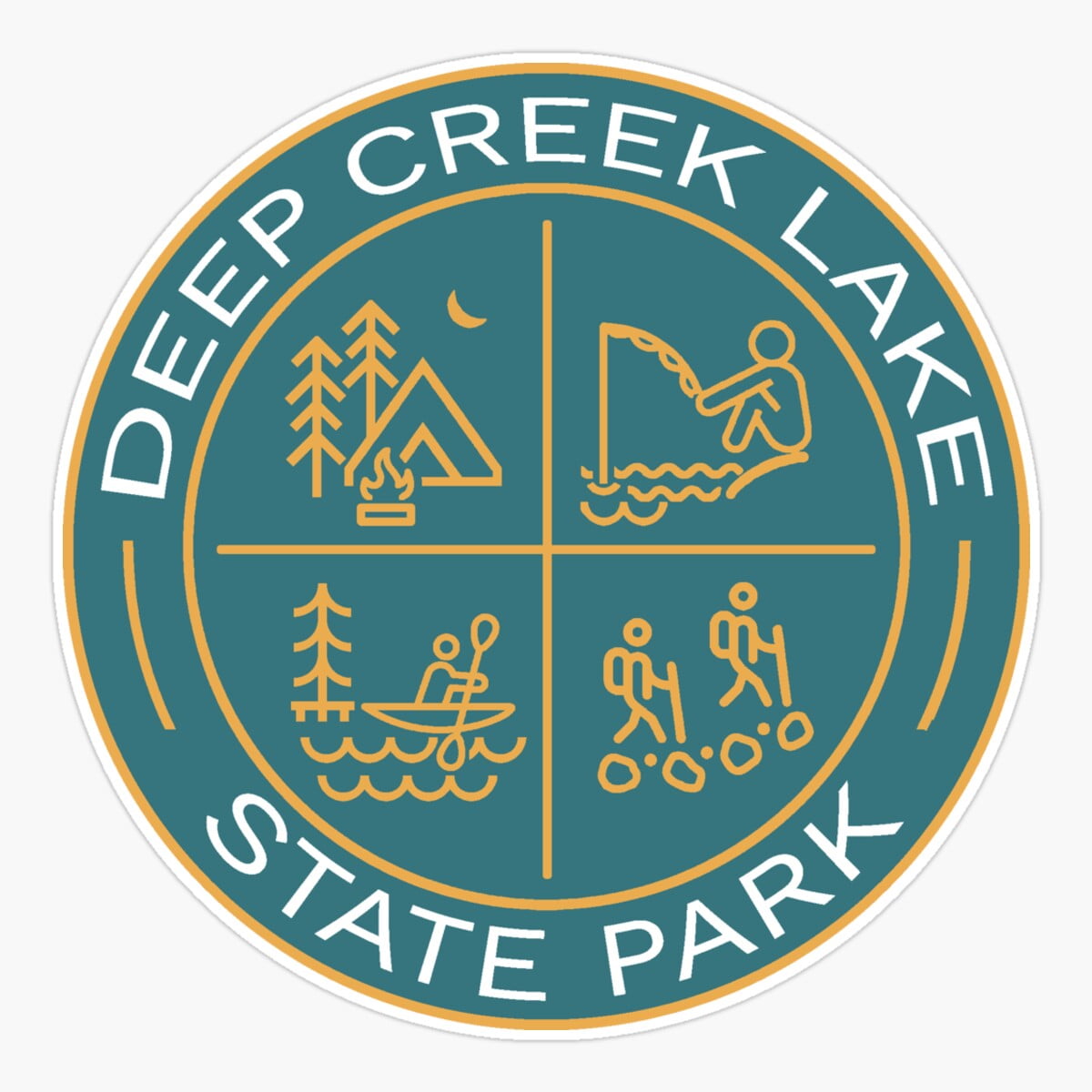 Maneki Deep Creek Lake State Park Heraldic Logo Er, Phone Decal Water ...