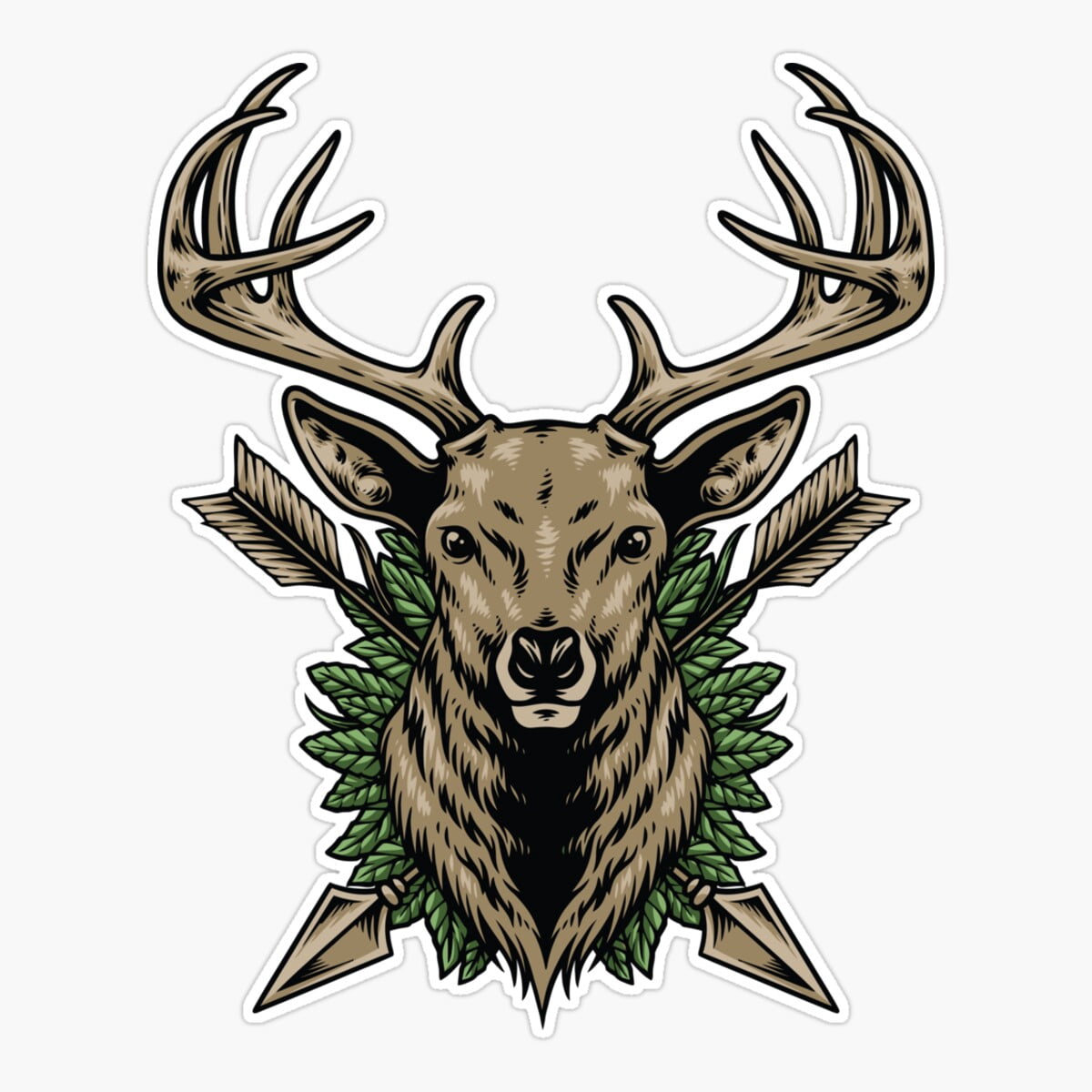Maneki Deer Head - Deer Hunting Er, Phone Decal Water Bottle Stickers ...