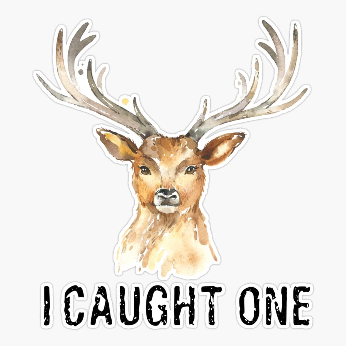 Maneki Deer Ishing I Caught One Unny Er, Phone Decal Water Bottle ...