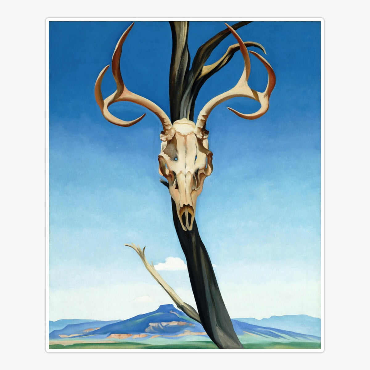 Maneki Deer'S Skull With Pedernal - Georgia O'Keee Er, Phone Decal Water Bottle Stickers Car ...