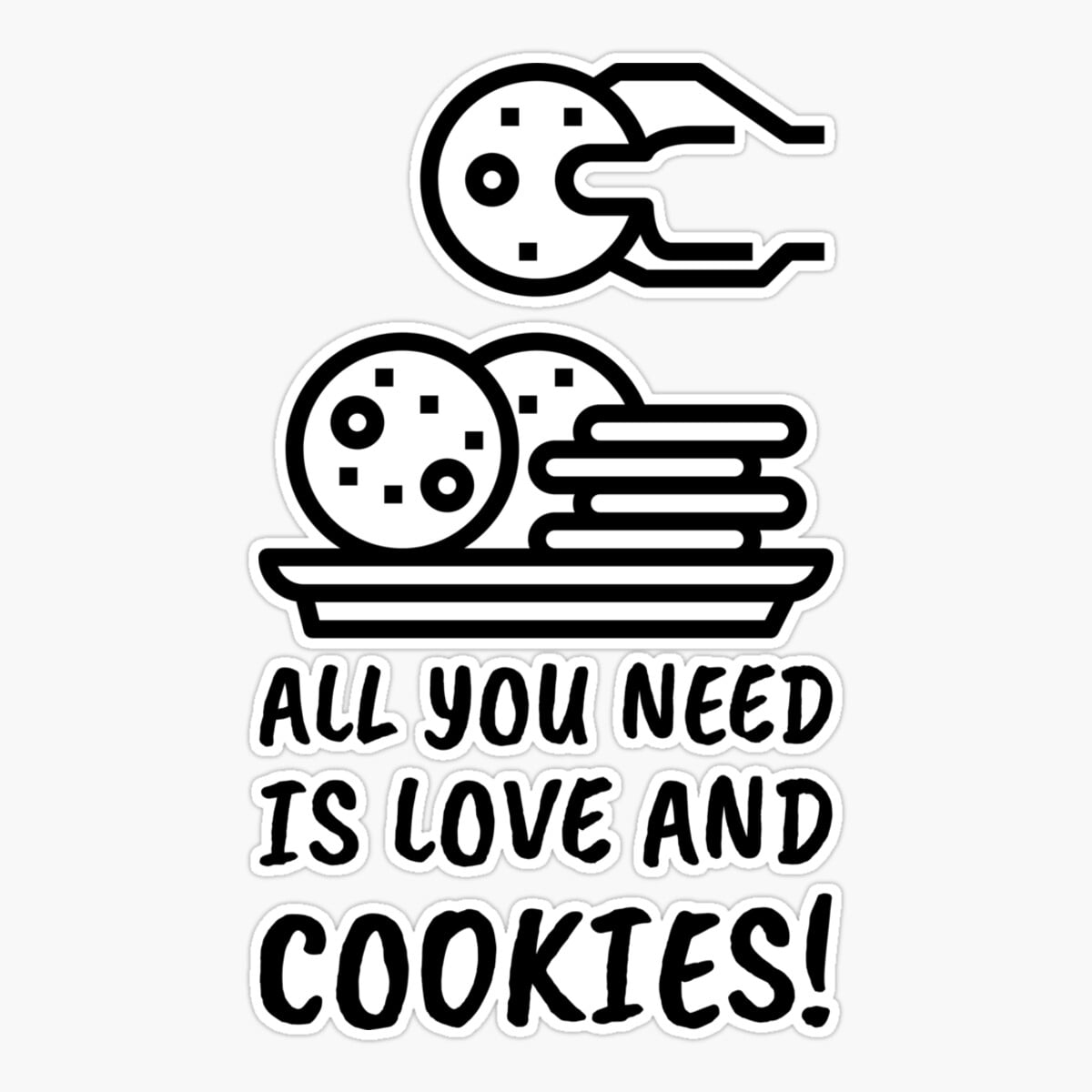 Maneki Delicious Dessert Cookie Baking Quote Hand Held Sticker, Phone ...