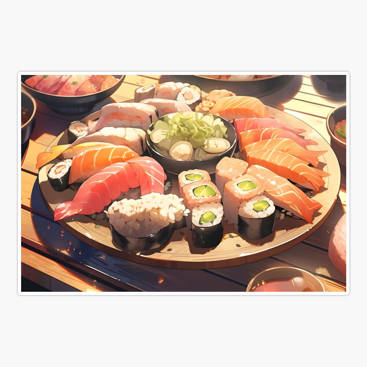 Maneki Delicous Japanese Ood Sushi - Anime Wallpaper Sticker, Phone ...