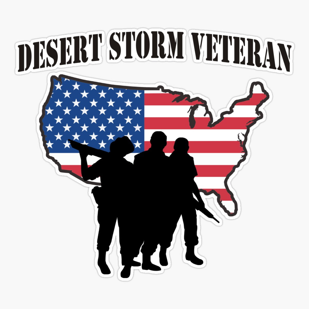 Maneki Desert Storm Veteran T-Shirt Er, Phone Decal Water Bottle ...