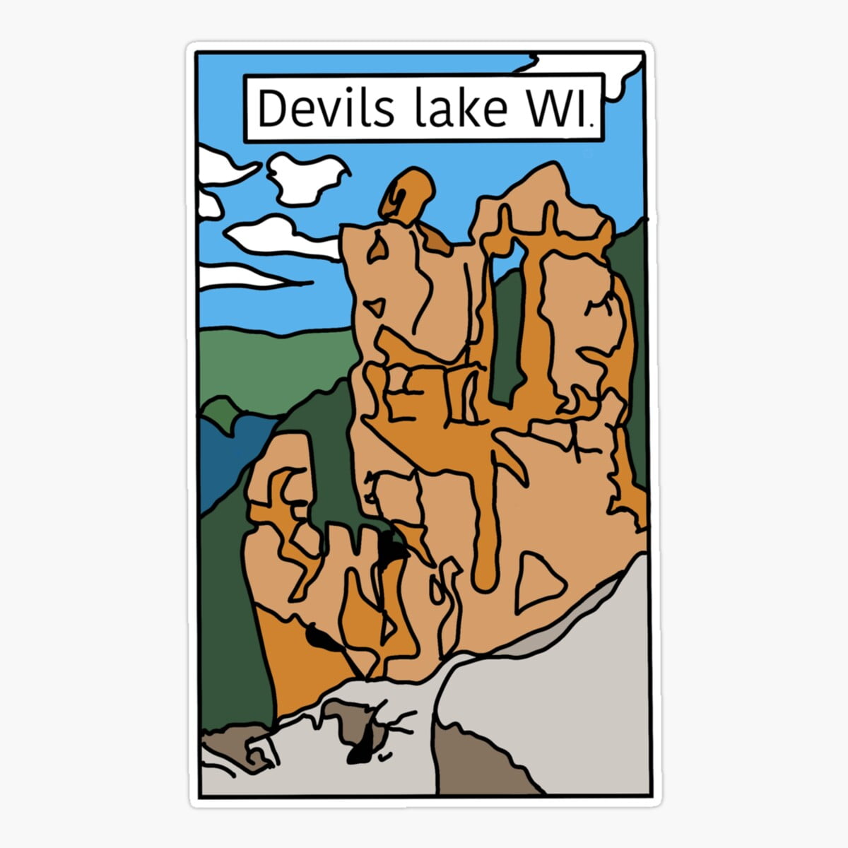 Maneki Devils Lake Er, Phone Decal Water Bottle Stickers Car Decals ...