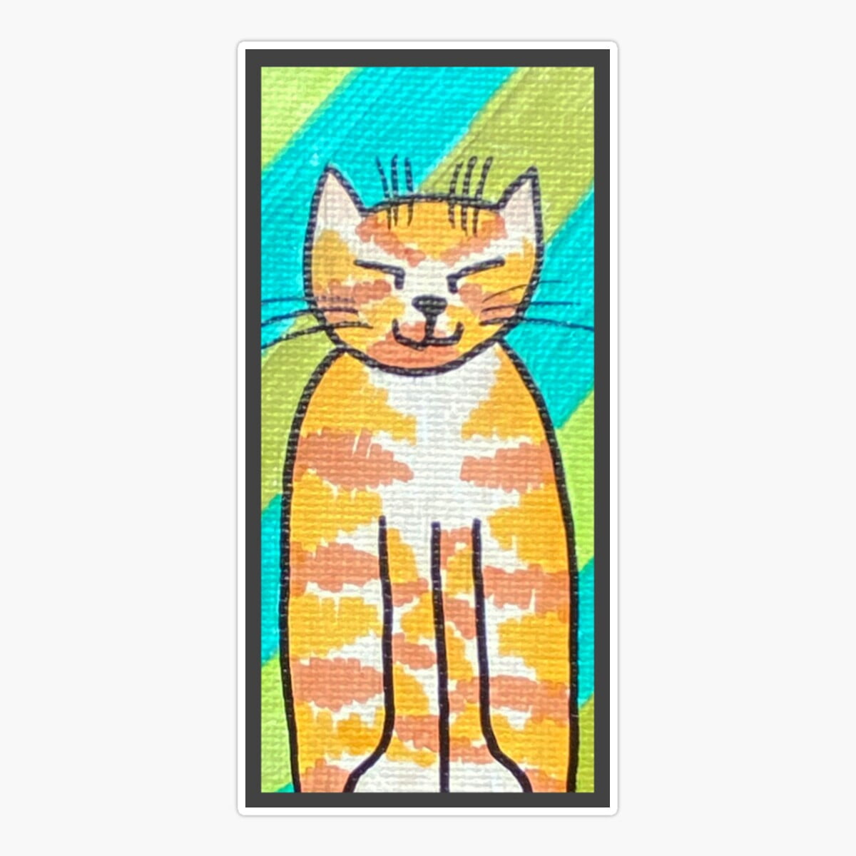 Maneki Diagonal Stripe Cat #6 Sticker, Phone Decal Water Bottle ...