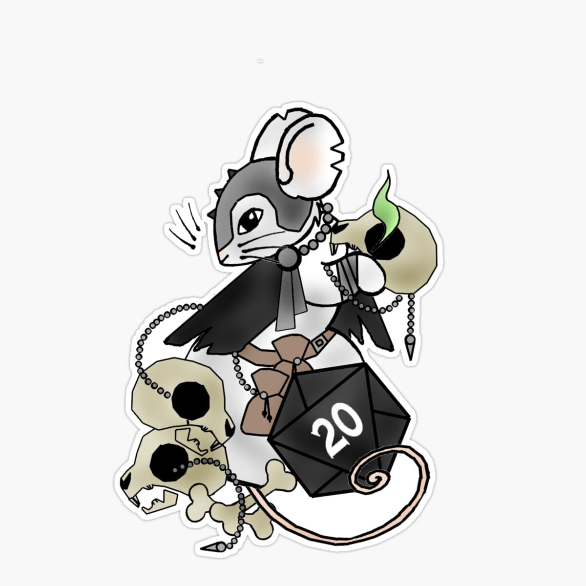 Maneki Dice Mice Necromancer Er, Phone Decal Water Bottle Stickers Car ...