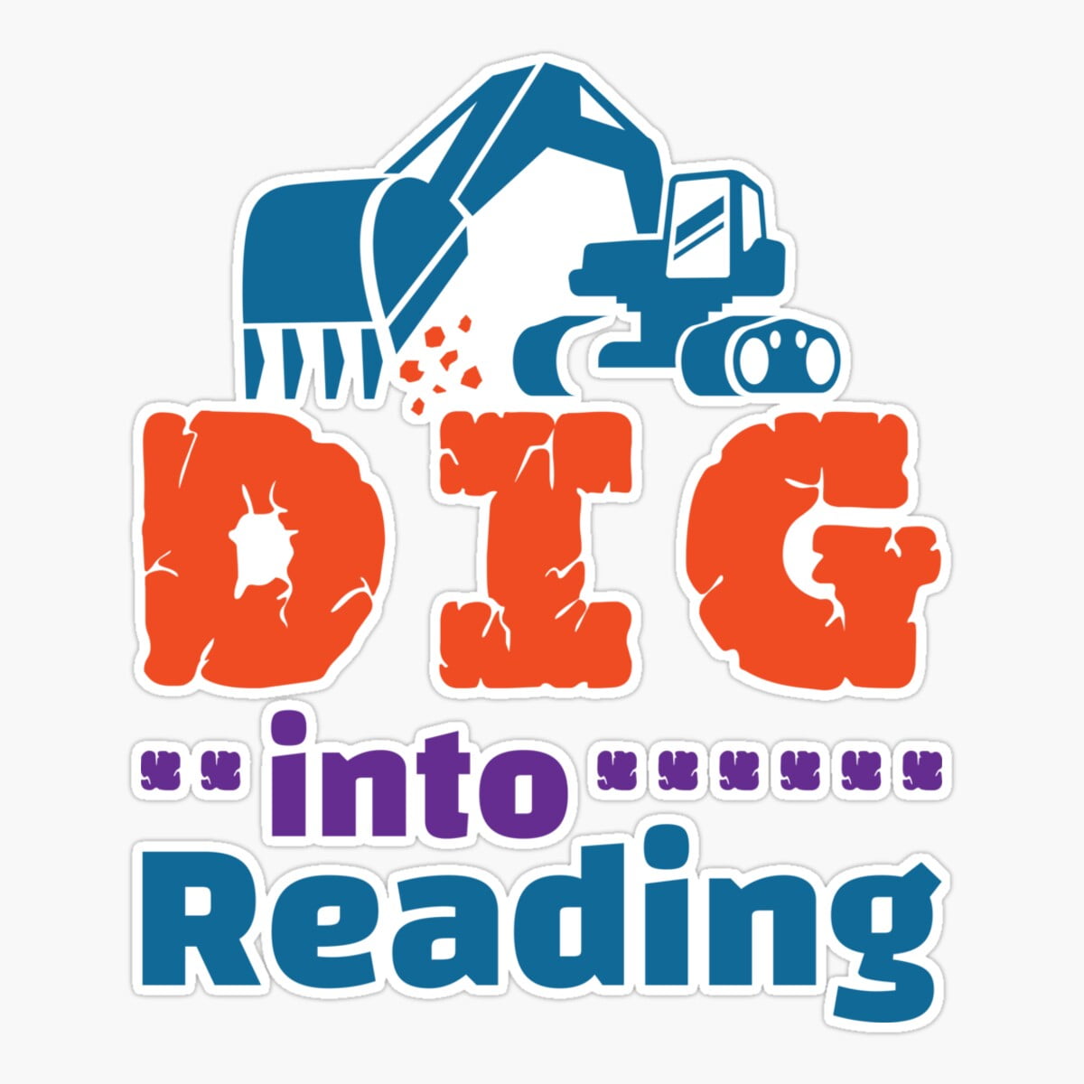 Maneki Dig Into Reading Teacher Librarian Motivation Sticker, Phone ...