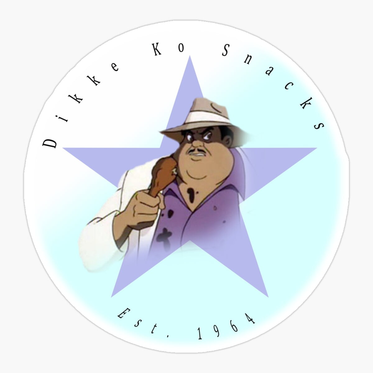 Maneki Dikke Ko' Snack Brand Retro Logo Sticker, Phone Decal Water ...