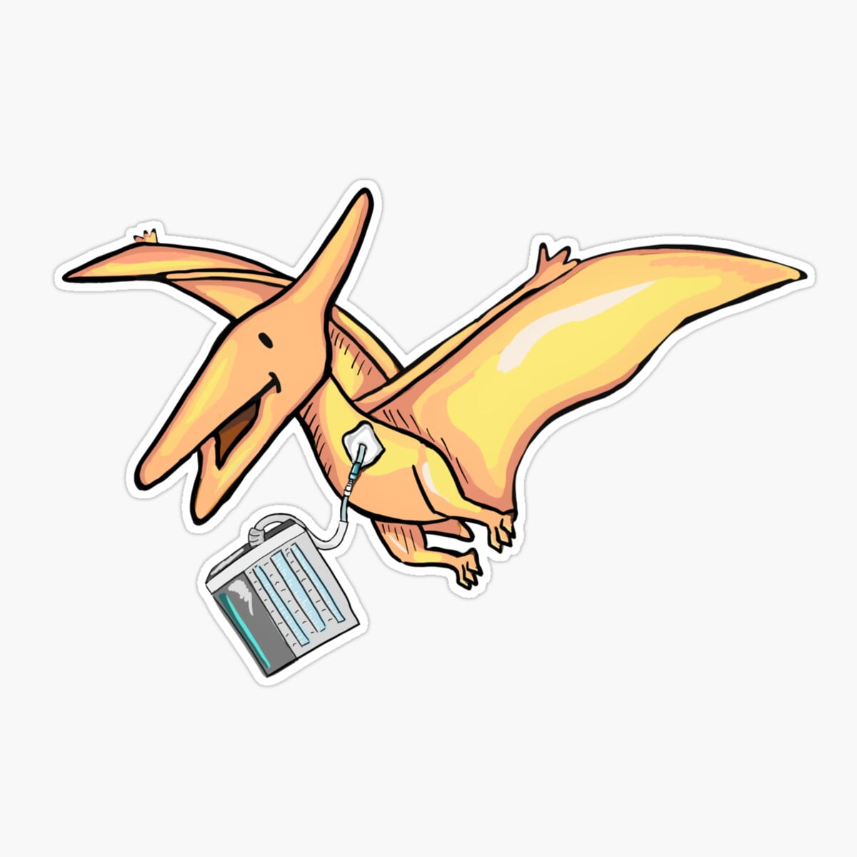 Maneki Dino With Chest Tube Er, Phone Decal Water Bottle Stickers Car ...