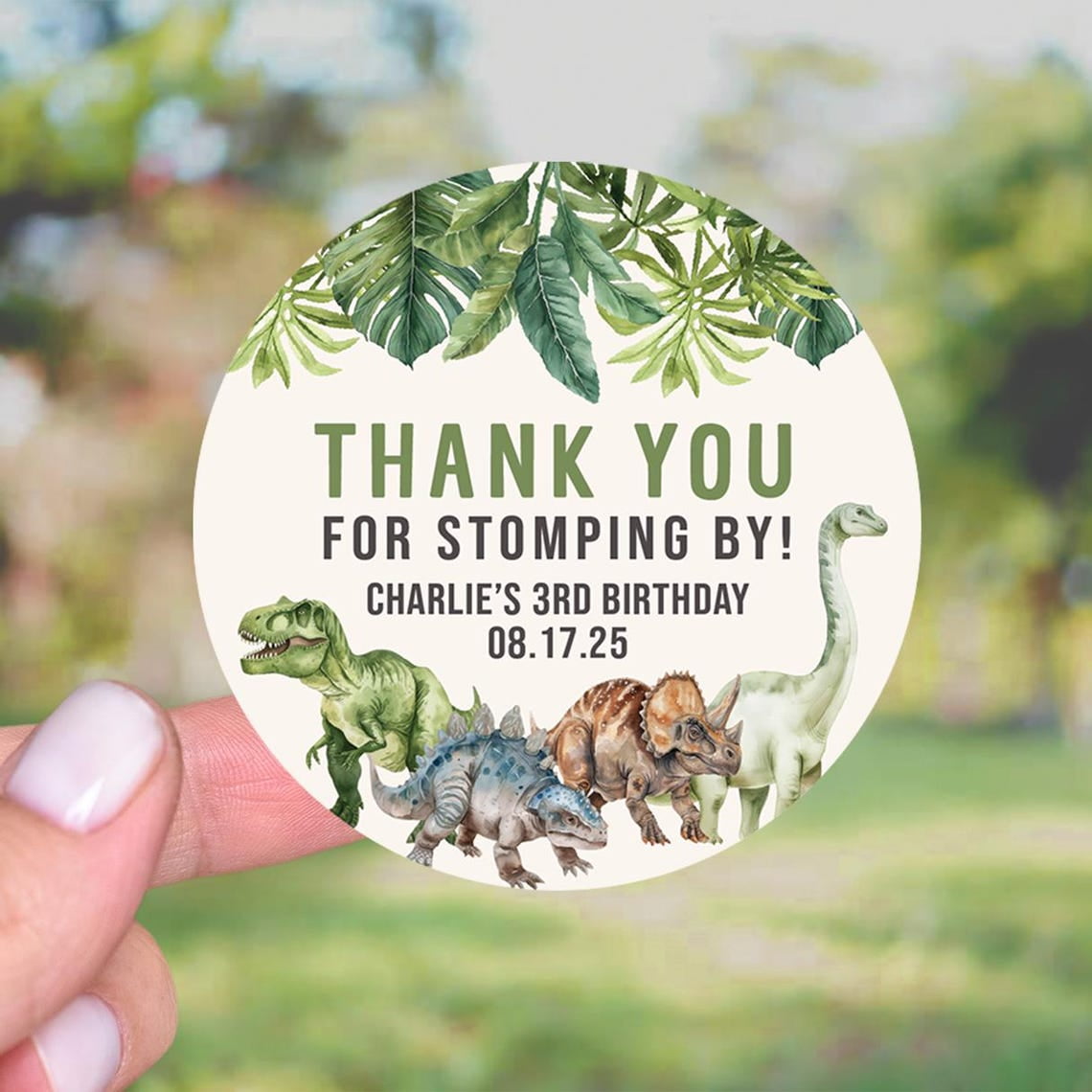 Maneki Dinosaur Birthday Ers, Dinosaur Party Favors Labels, Dino ...