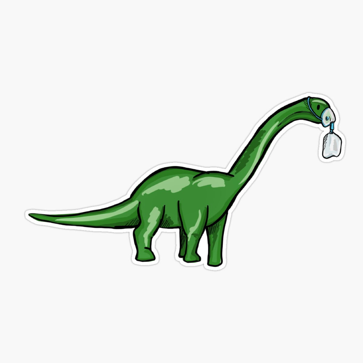 Maneki Dinosaur With Oxygen Mask Er, Phone Decal Water Bottle Stickers ...