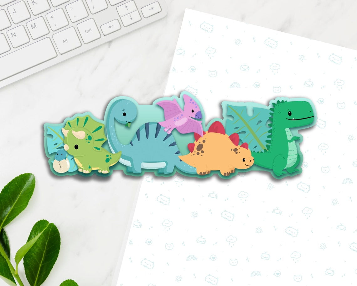 Maneki Dinosaurs Long Vinyl Er, Cute Prehistoric Dinos Er, Kawaii Decal ...