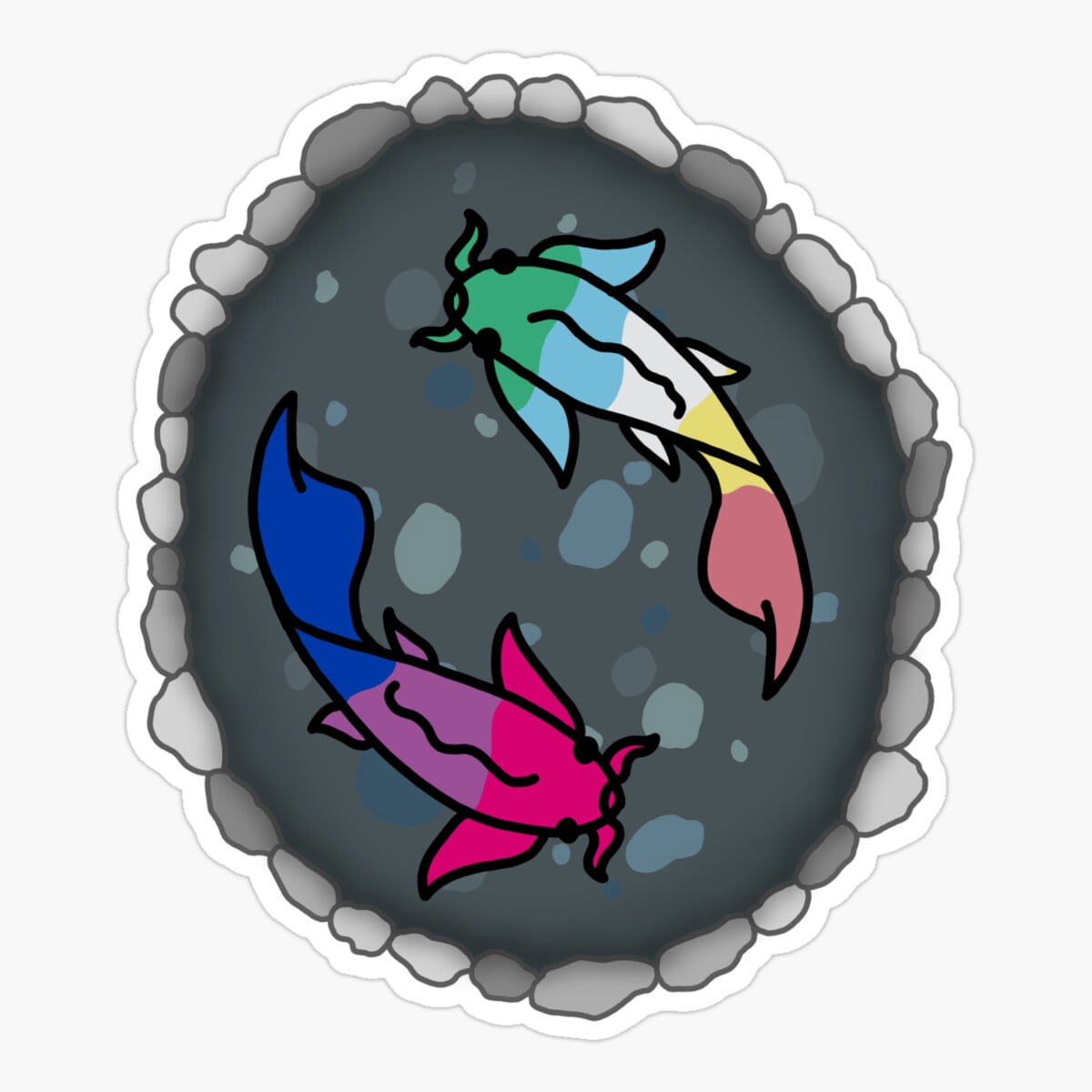 Maneki Disability And Bi Pride Flag Koi Pond Er, Phone Decal Water ...