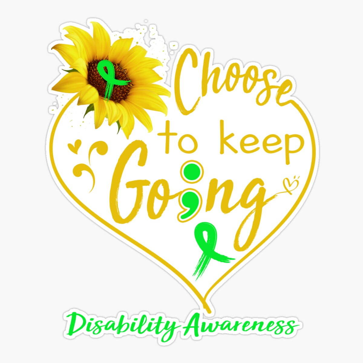 Maneki Disability Awareness Choose To Keep Going Er, Phone Decal Water ...