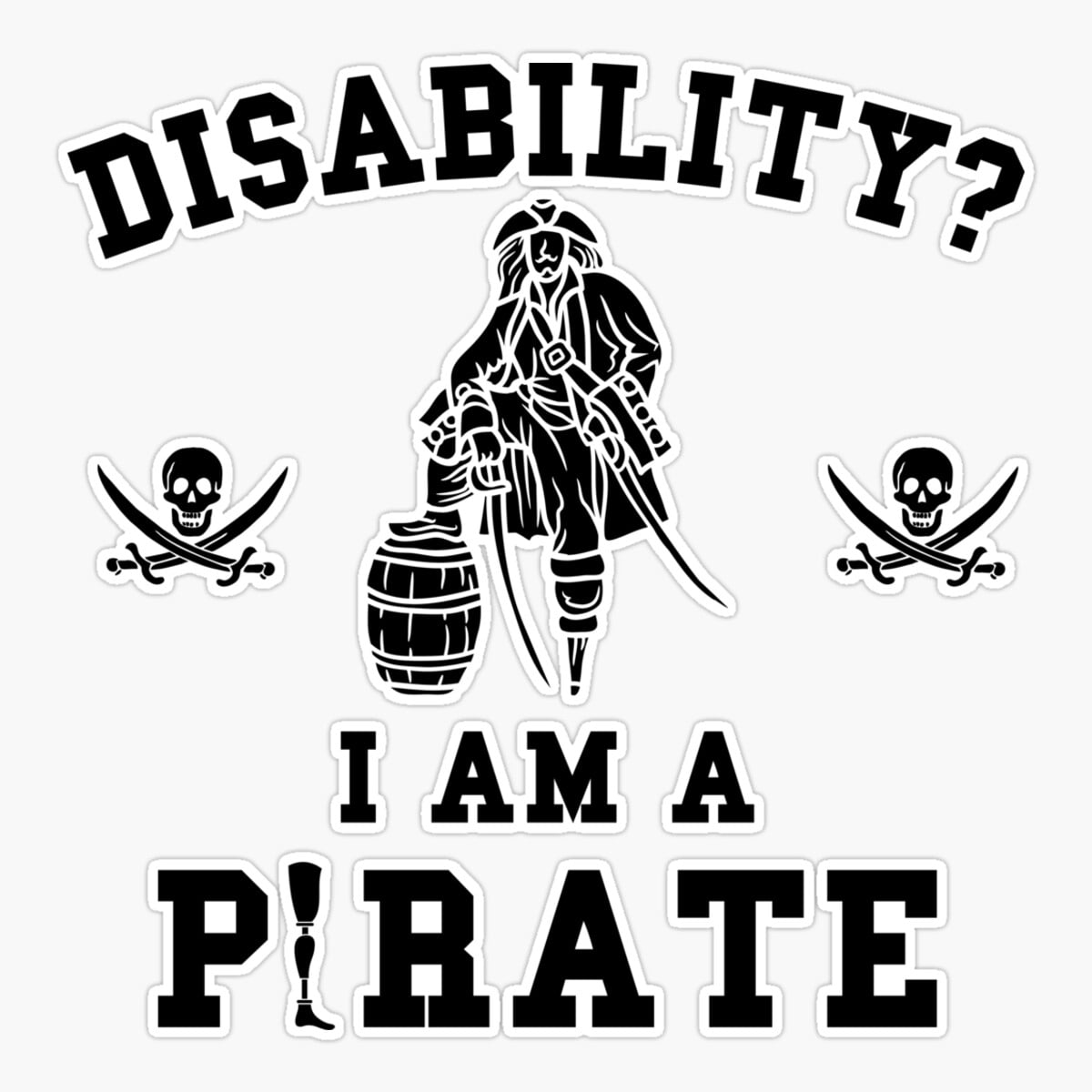 Maneki Disability Pirate - Disabilities Awareness Day Er, Phone Decal ...