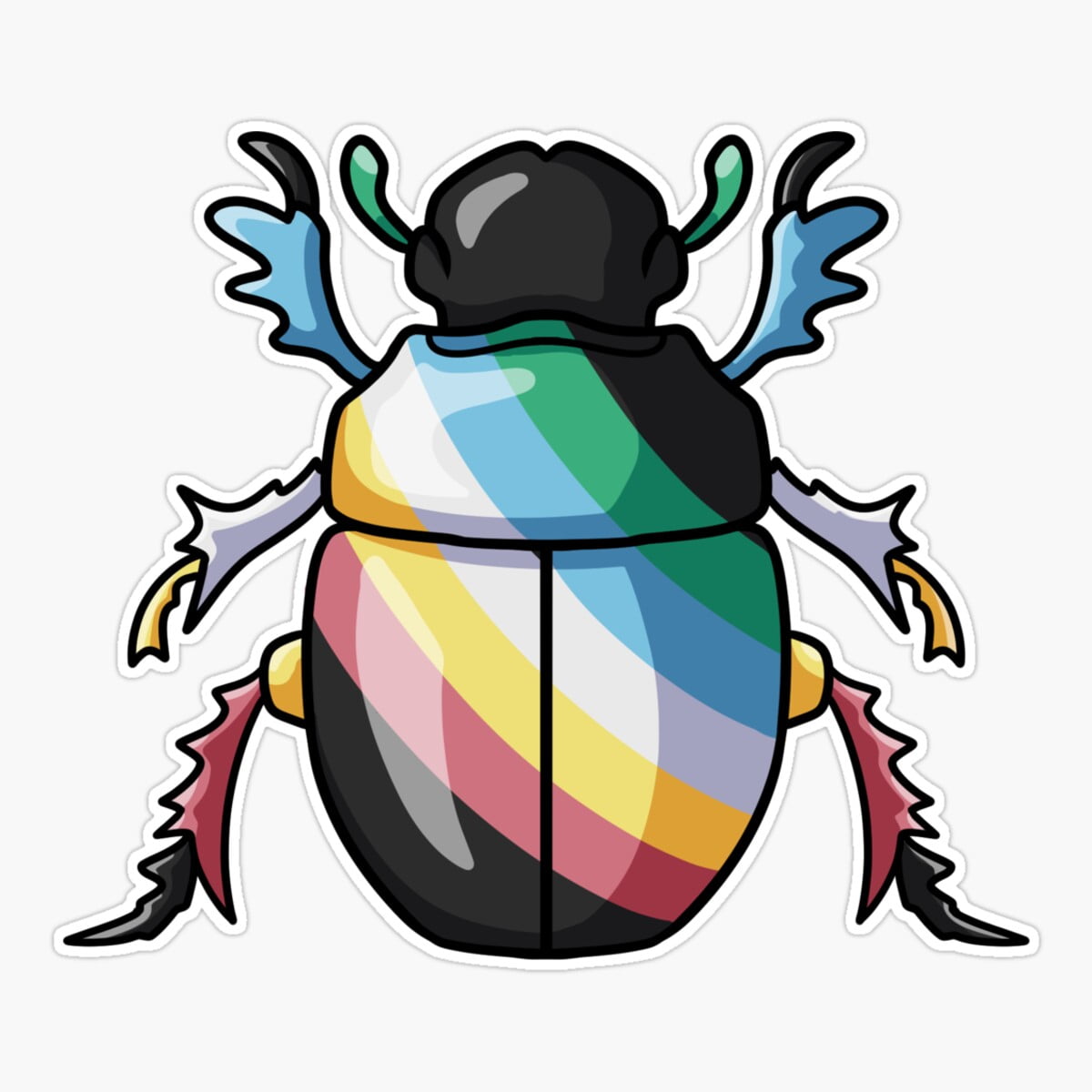 Maneki Disability Pride Beetle Er, Phone Decal Water Bottle Stickers ...