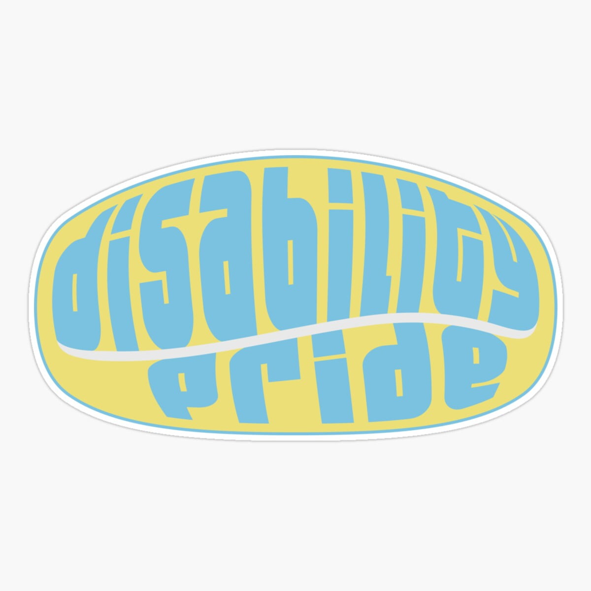 Maneki Disability Pride - Blue On Yellow Er, Phone Decal Water Bottle ...