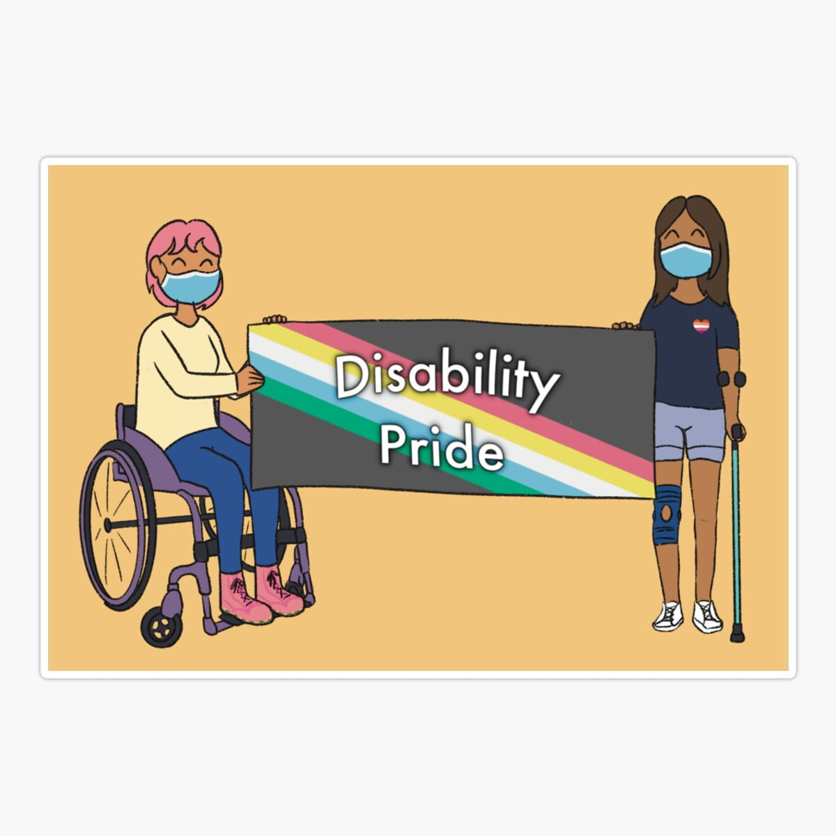 Maneki Disability Pride Er, Phone Decal Water Bottle Stickers Car ...