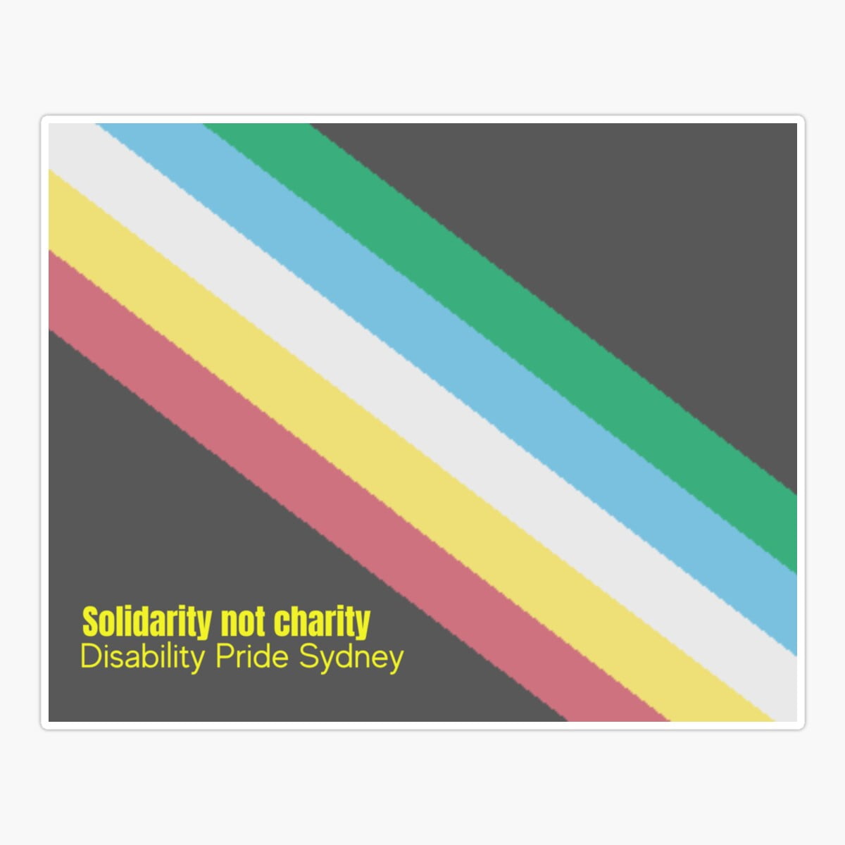 Maneki Disability Pride Flag With Solidarity Not Charity Er, Phone ...