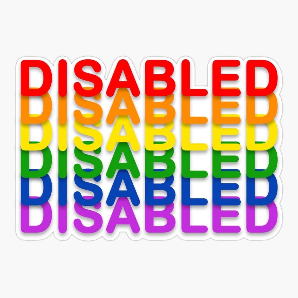 Maneki Disability Pride Flag Words Er, Phone Decal Water Bottle ...