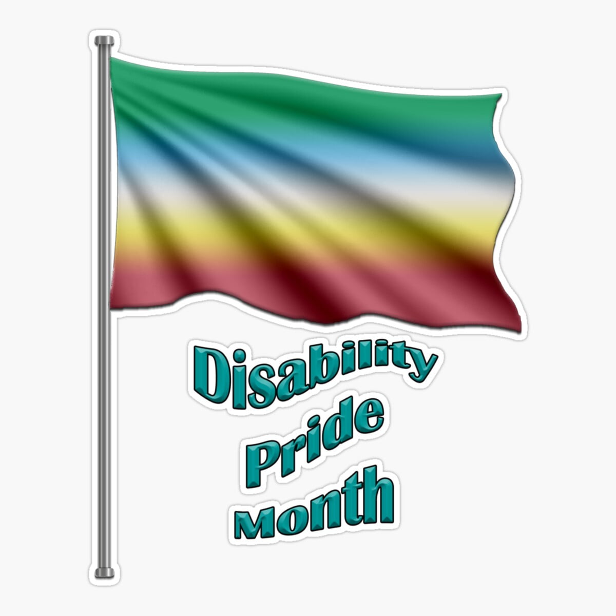 Maneki Disability Pride Month Er, Phone Decal Water Bottle Stickers Car ...