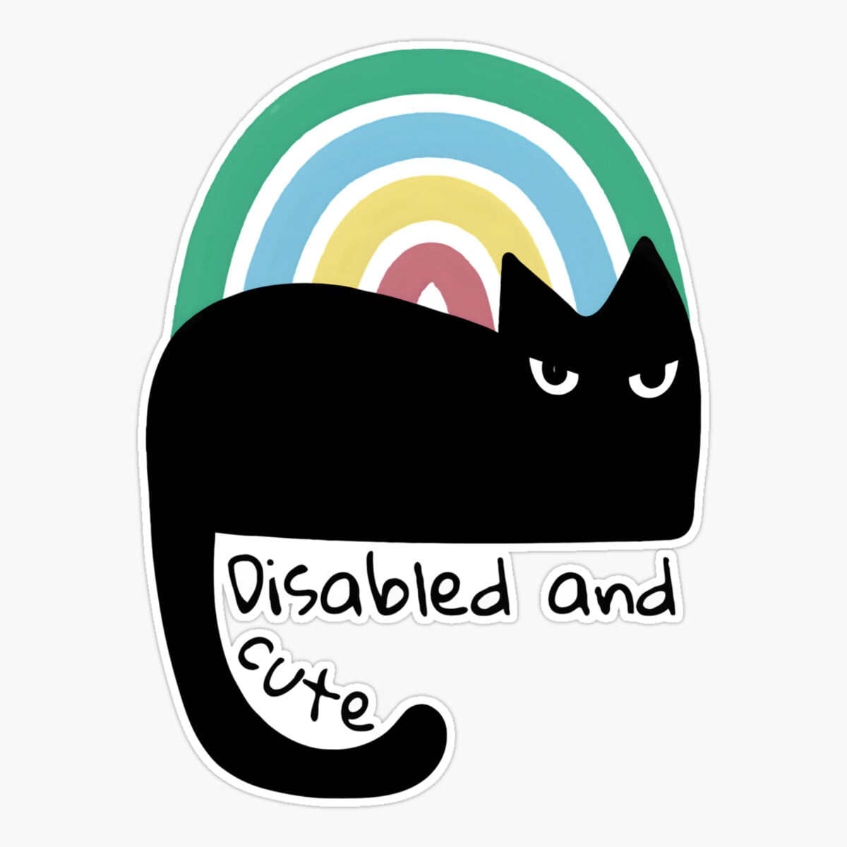 Maneki Disability Pride Month Flag Black Cat Er, Phone Decal Water ...
