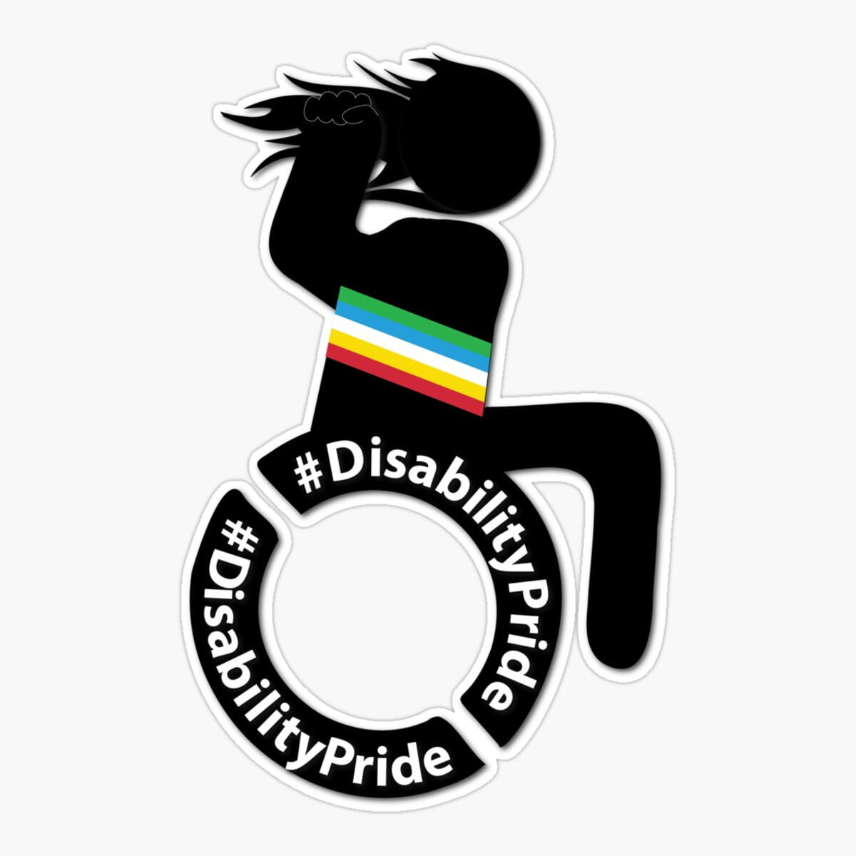 Maneki Disability Pride! (With Flowing Hair) (New Flag - Vibrant) Er ...