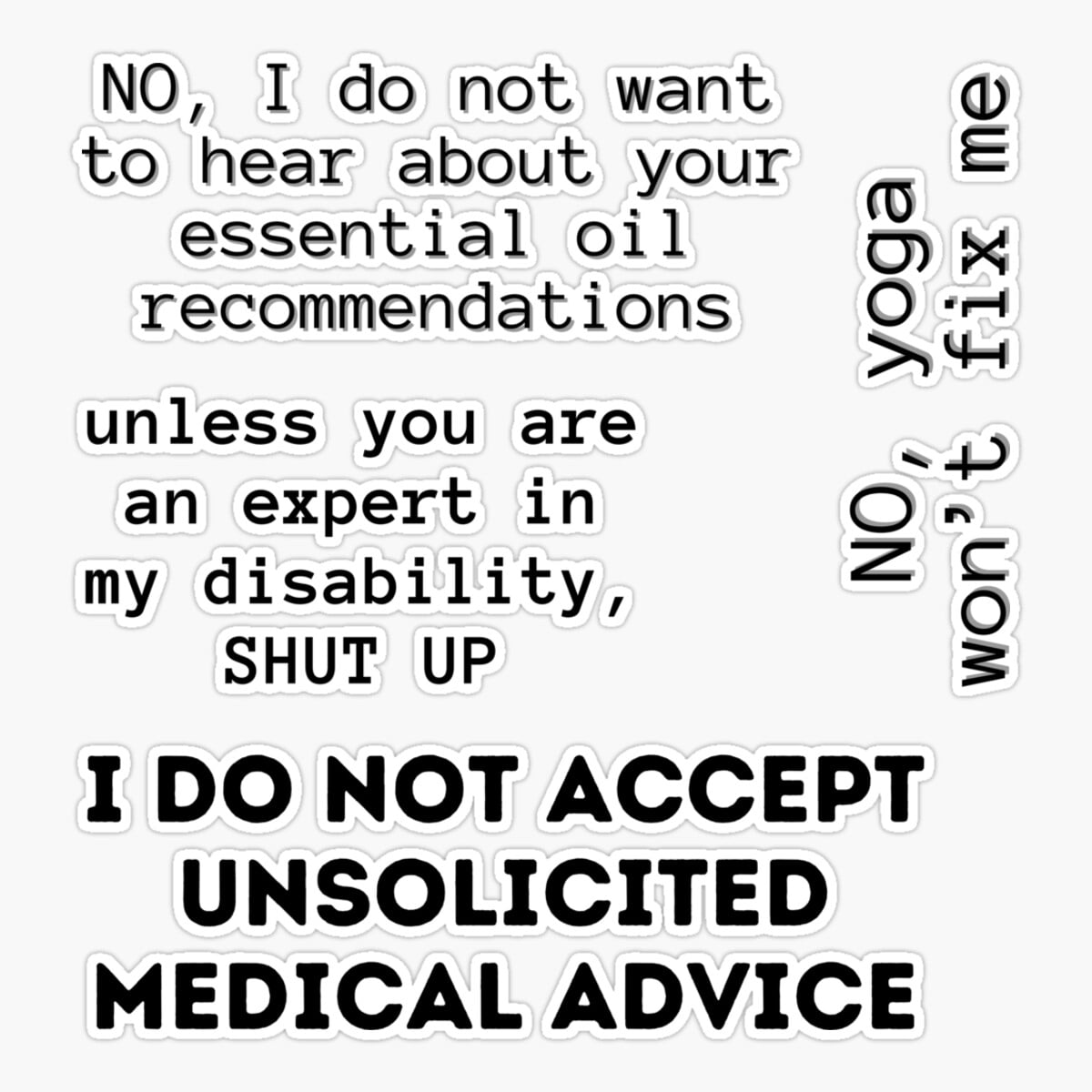 Maneki Disability Snark Er Sheet Er, Phone Decal Water Bottle Stickers ...