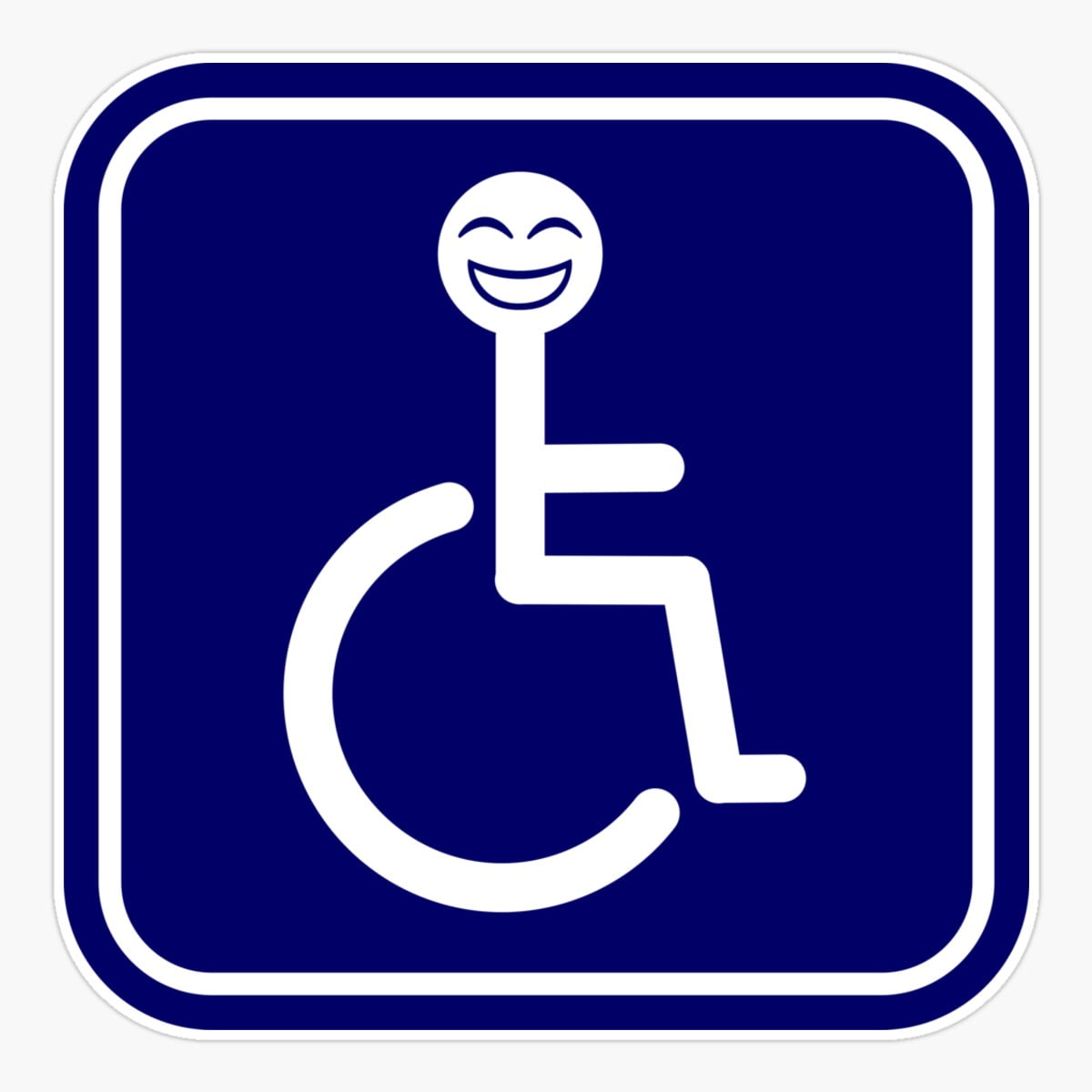 Maneki Disabled Blue Badge With Grinning Face Emoji Er, Phone Decal ...