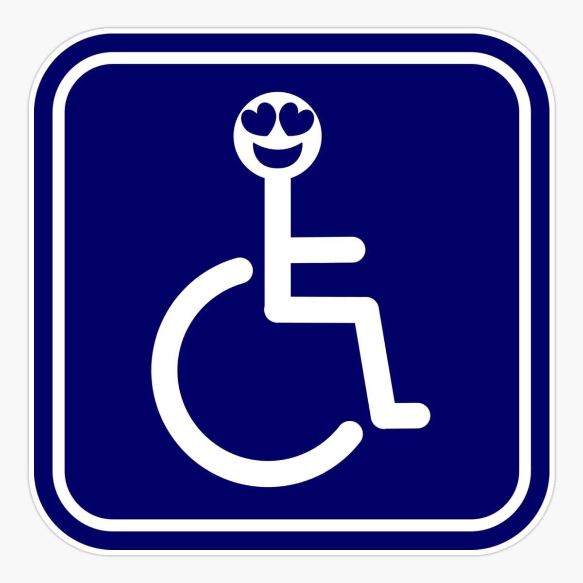 Maneki Disabled Blue Badge With Hearts For Eyes Face Emoji Er, Phone ...