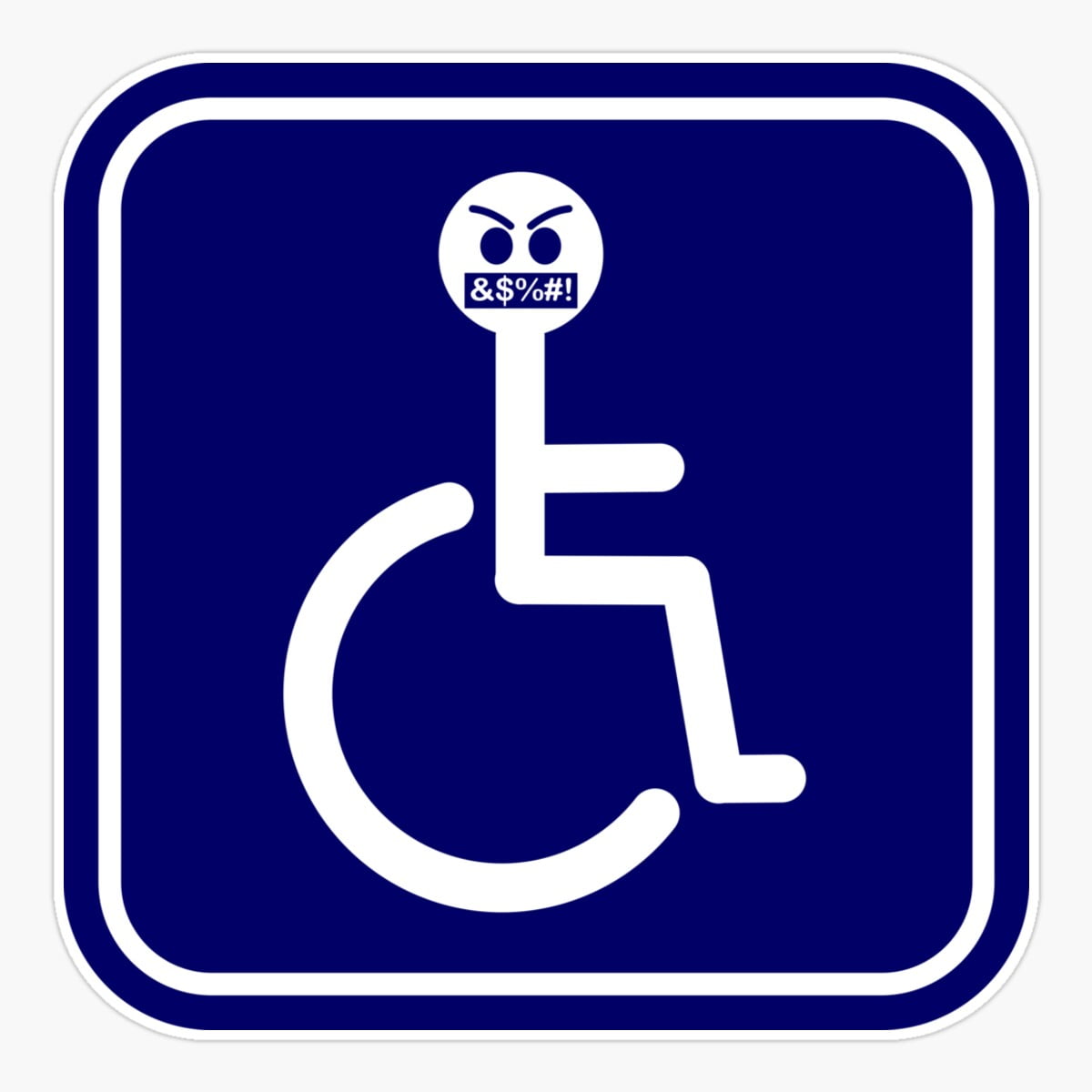 Maneki Disabled Blue Badge With Swearing Face Emoji Er, Phone Decal ...