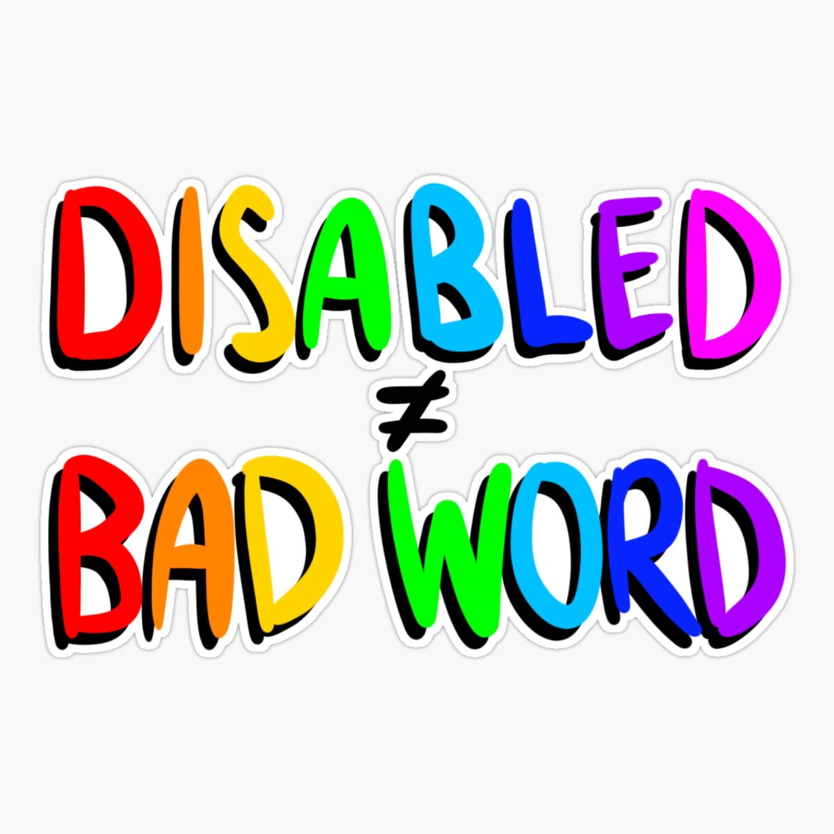 Maneki Disabled Doesn’T Equal A Bad Word Bold Er, Phone Decal Water ...