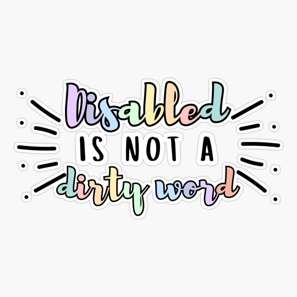 Maneki Disabled Is Not A Word Er, Phone Decal Water Bottle Stickers Car ...