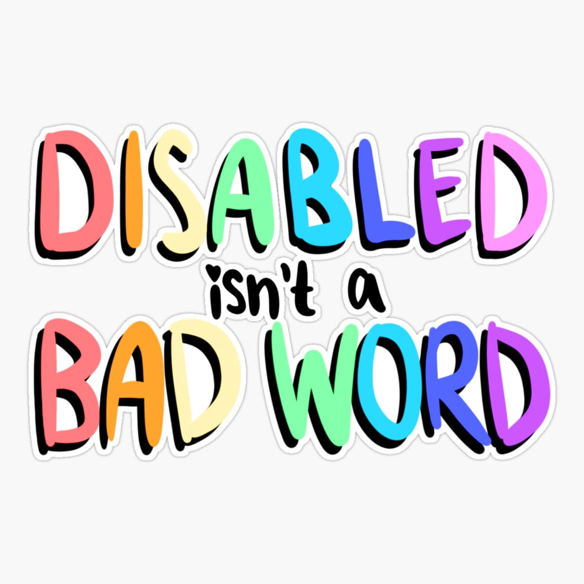 Maneki Disabled Isn'T A Bad Word Pastel Er, Phone Decal Water Bottle ...