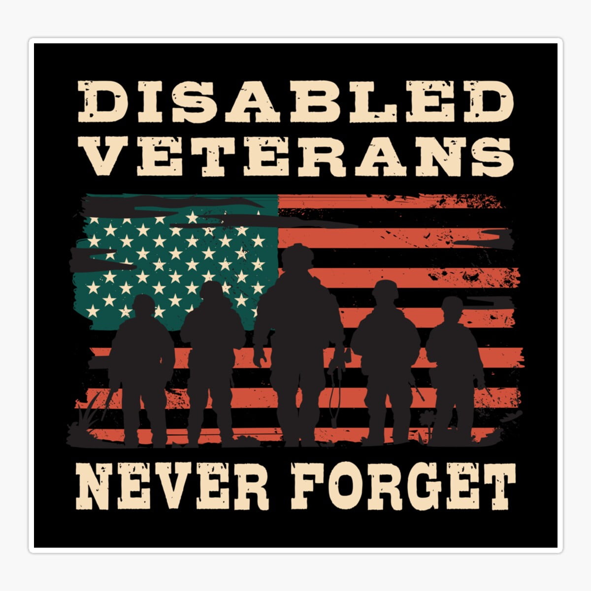 Maneki Disabled Veterans Never Forget Er, Phone Decal Water Bottle ...