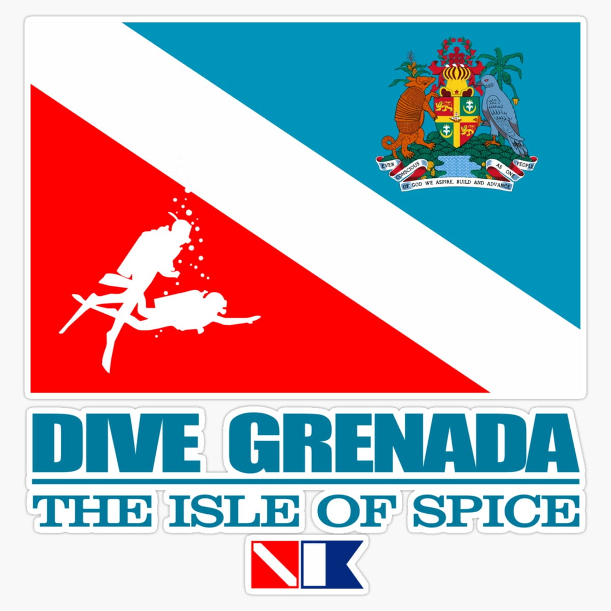 Maneki Dive Grenada (Df) Er, Phone Decal Water Bottle Stickers Car ...