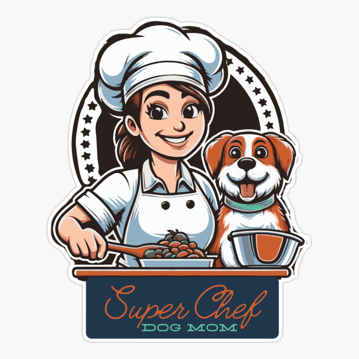 Maneki Dog Mom - A Super Che Sticker, Phone Decal Water Bottle Stickers ...