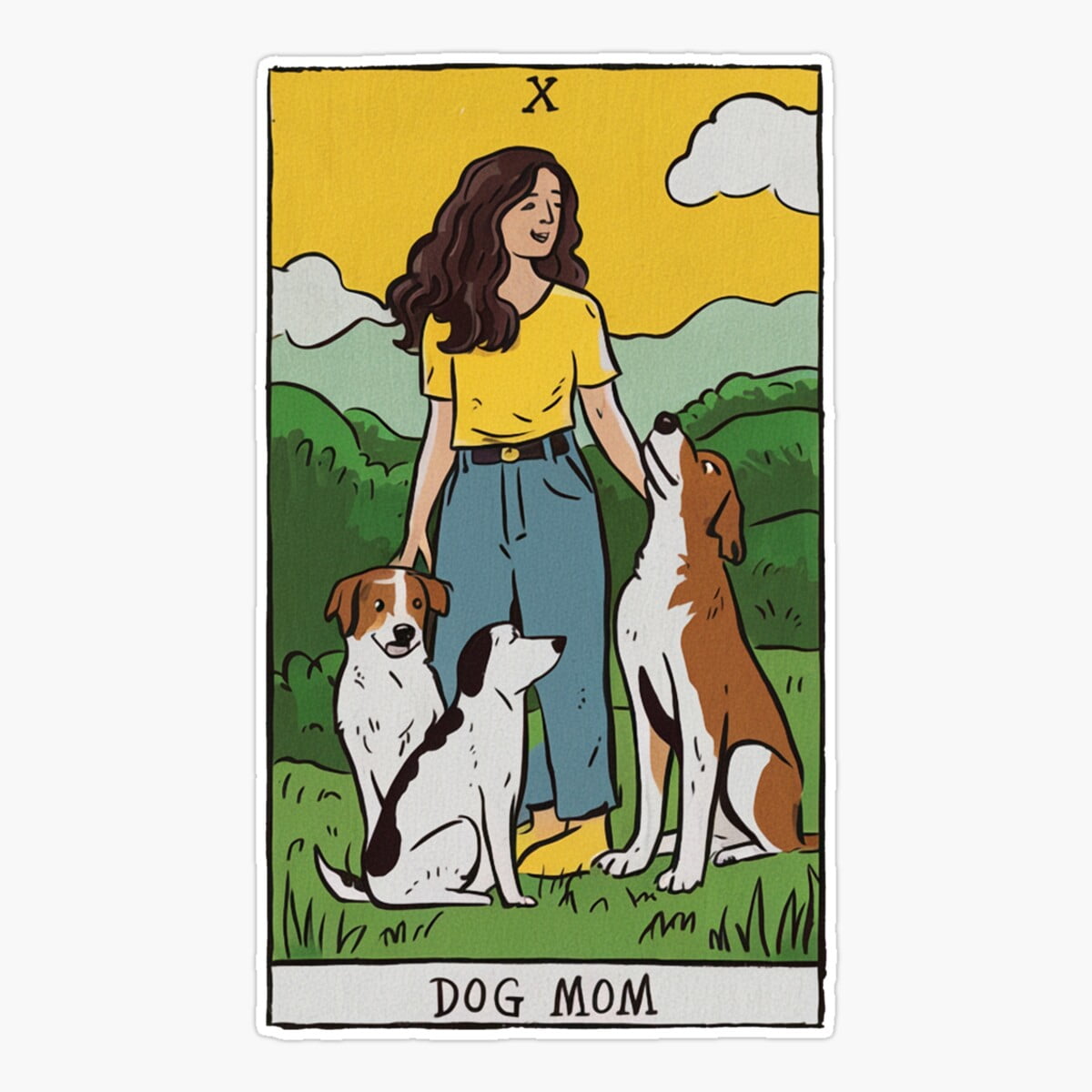 Maneki Dog Mom Tarot Card Er, Phone Decal Water Bottle Stickers Car ...
