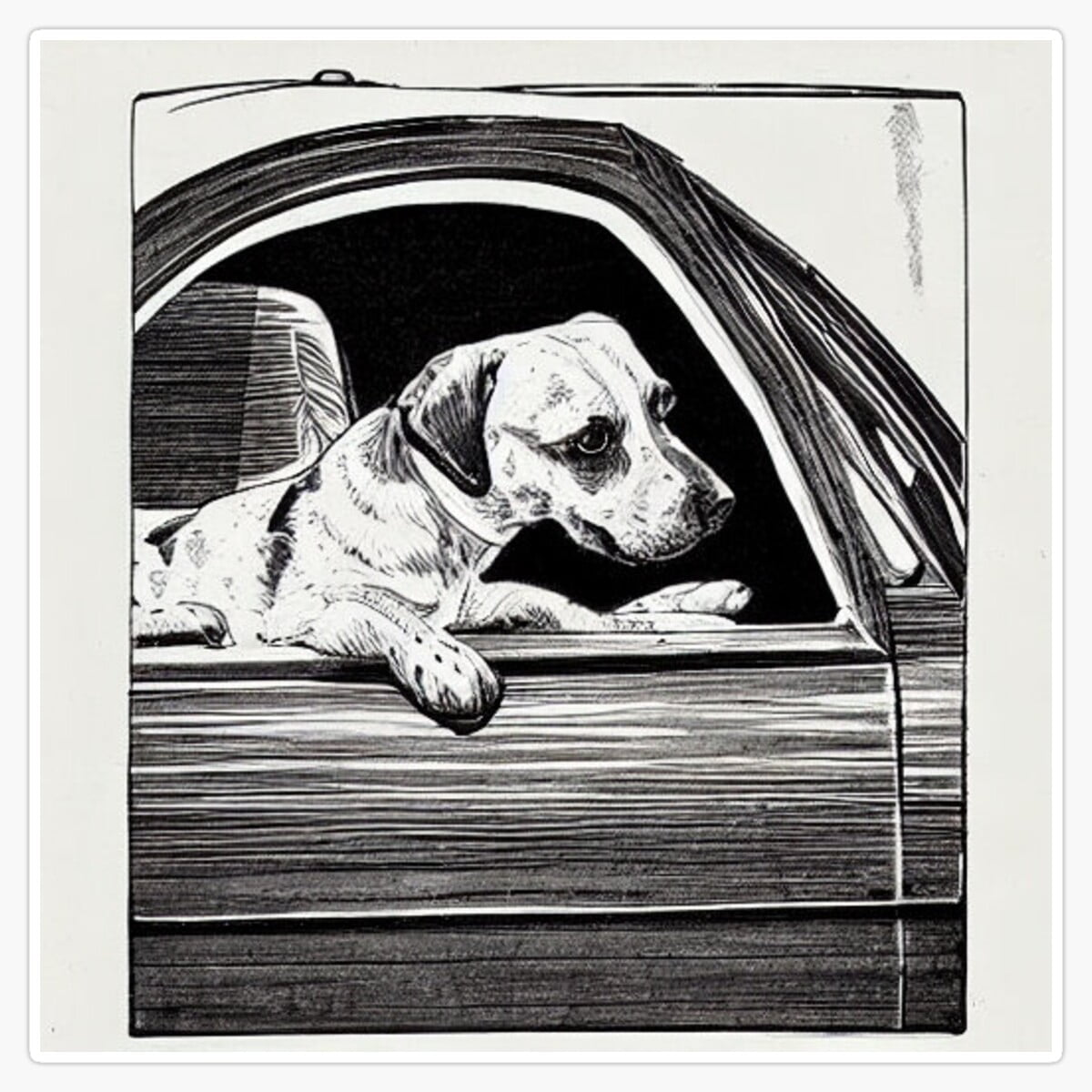 Maneki Dog Sitting In Passenger Seat Er, Phone Decal Water Bottle ...