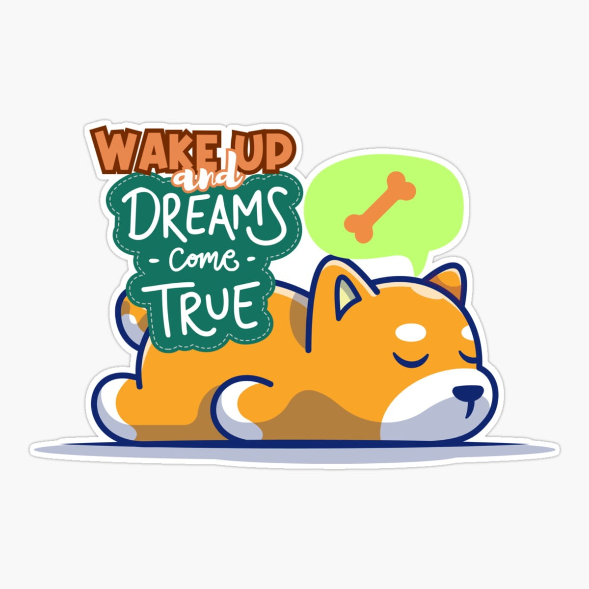 Maneki Dog With A Dream Er, Phone Decal Water Bottle Stickers Car ...