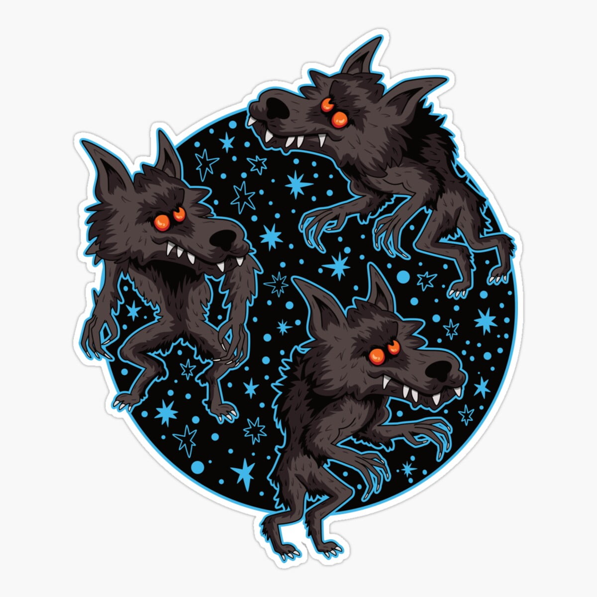 Maneki Dogman Beast O Bray Road Cryptid Black Er, Phone Decal Water ...