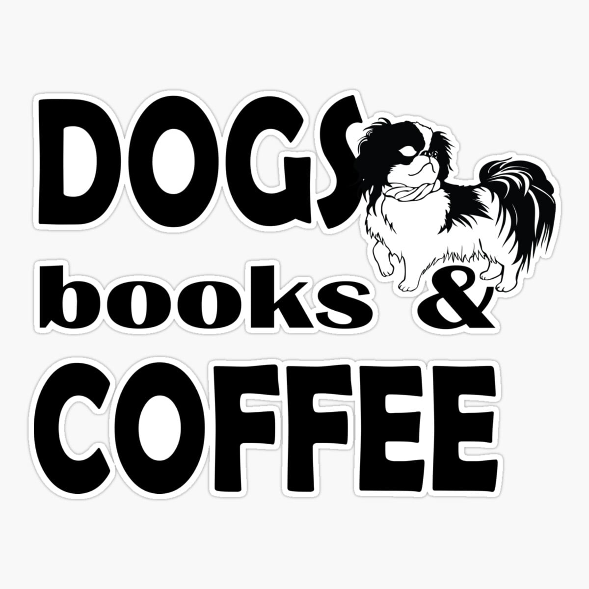 Maneki Dogs Books And Coffee Er, Phone Decal Water Bottle Stickers Car ...