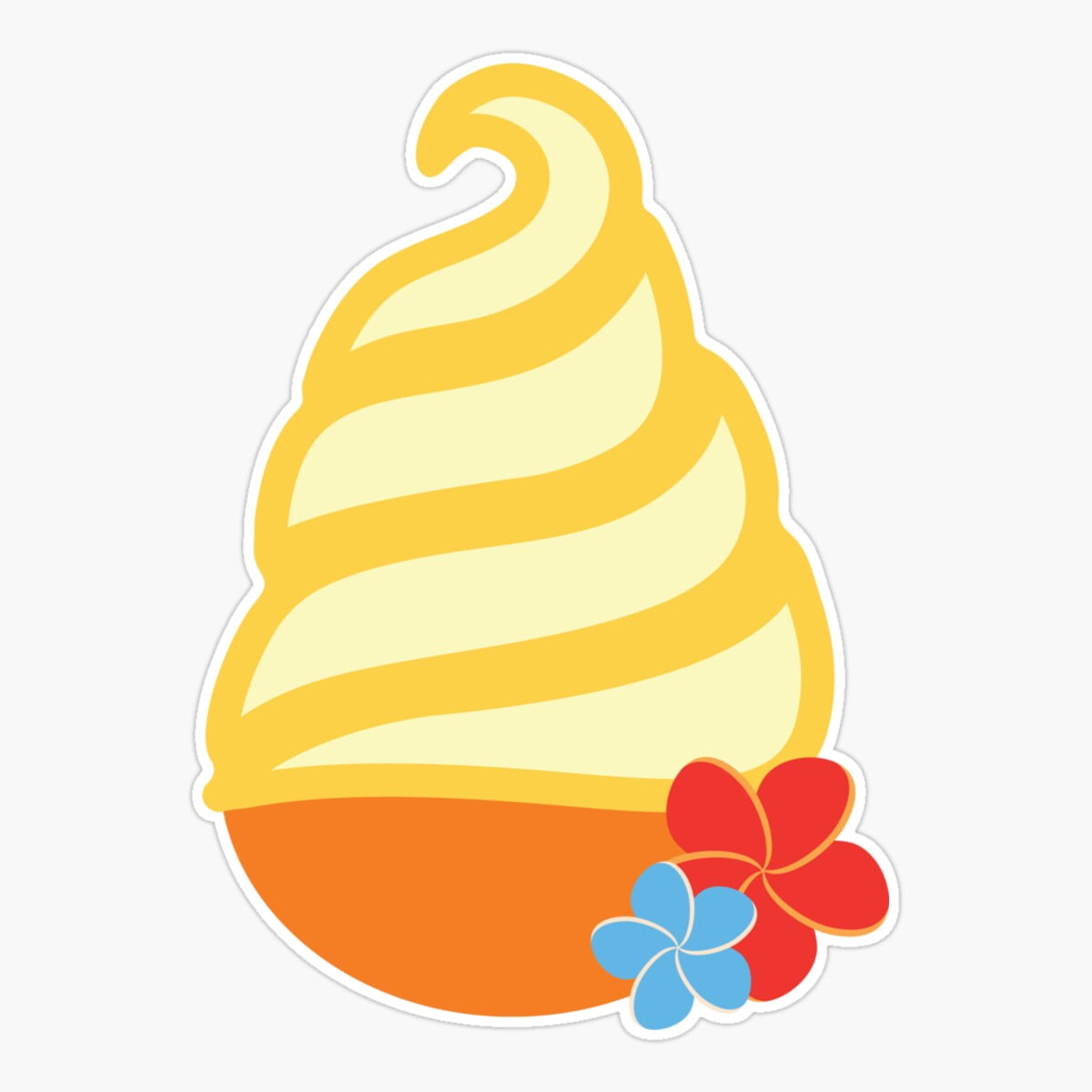 Maneki Dole Whip & Flowers Sticker, Phone Decal Water Bottle Stickers ...