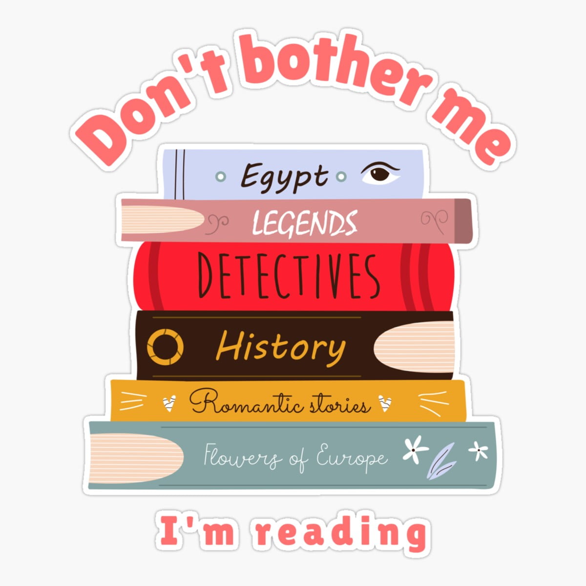 Maneki Don'T Bother Me, I'M Reading Book Aesthetic Sticker, Phone Decal ...